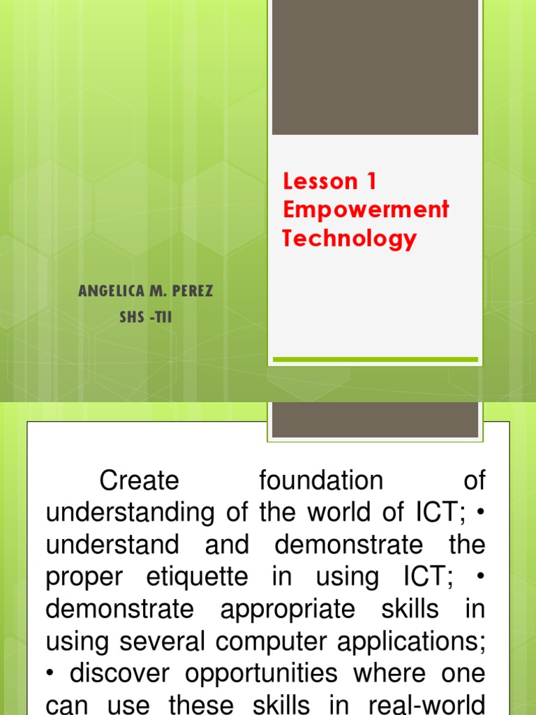 Lesson 1 Empowerment Technology | PDF | Websites | World Wide Web