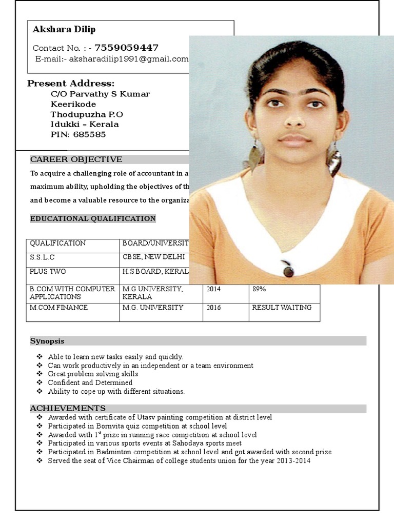 Akshara Dilip: C/O Parvathy S Kumar Keerikode Thodupuzha P.O Idukki - Kerala PIN: 685585 | PDF ...