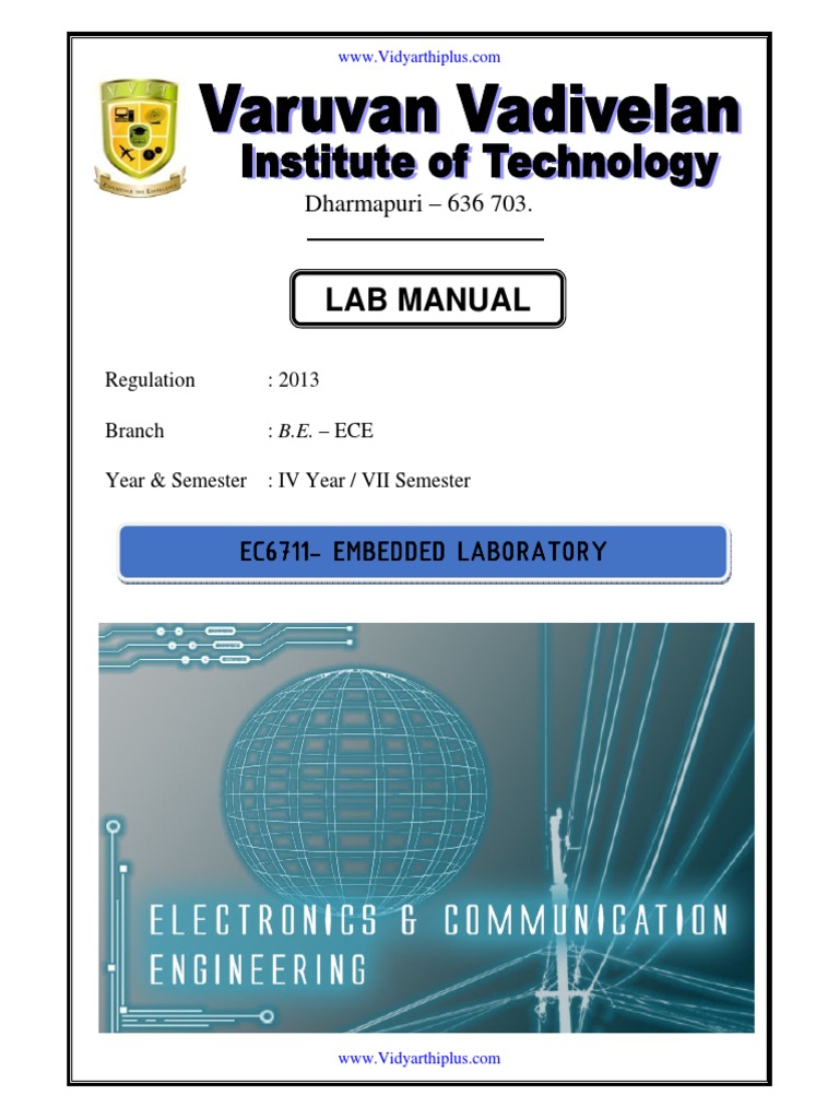Embedded Lab Manual Final | PDF | Electronic Design | Office Equipment Embedded Lab Manual Final | PDF | Electronic Design | Office Equipment