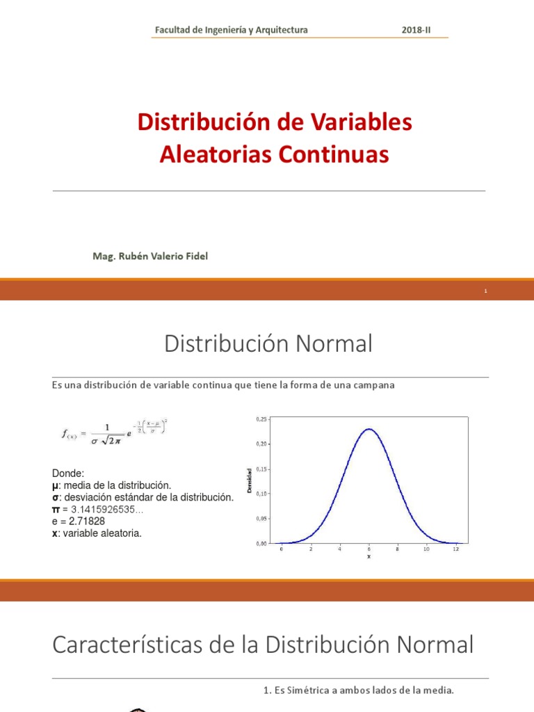 Estadistica Inferencial - Clase 4 - Distribuciones de Variables Aleatorias Continuas | PDF ...