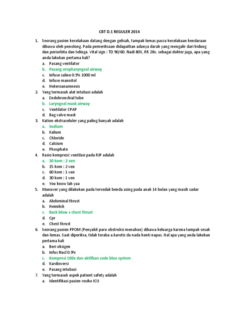 Contoh Soal CBT | PDF | Pengembangan Diri