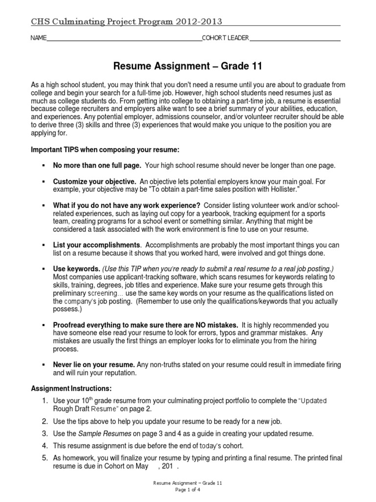 Important TIPS When Composing Your Resume | PDF | Résumé | Homework