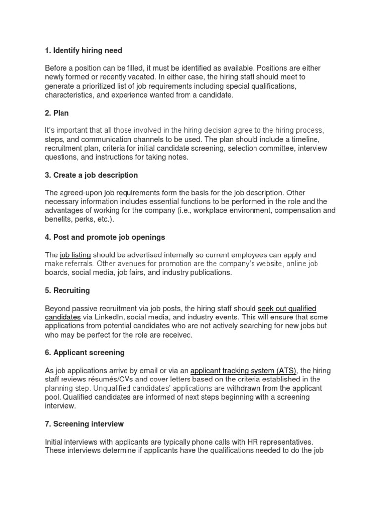 Identify Hiring Need: Job Listing | PDF | Recruitment | Résumé
