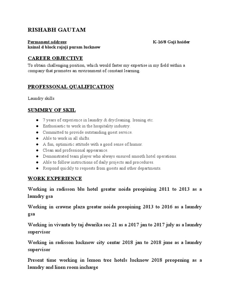 Rishabh Gautam: Career Objective | PDF