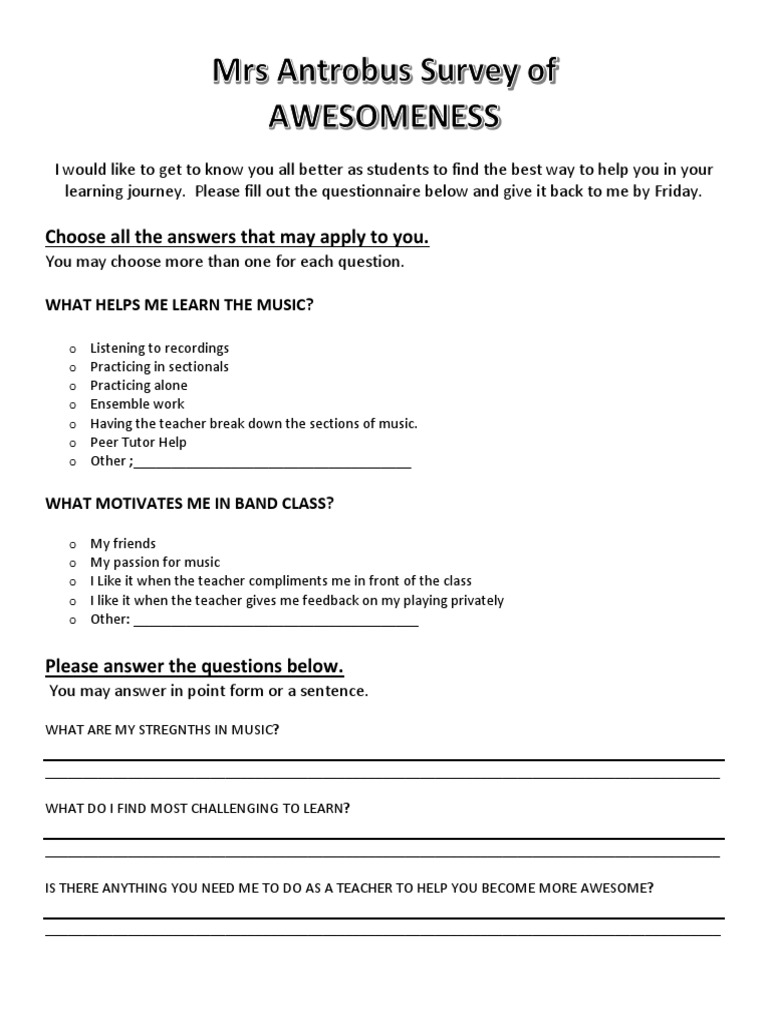 Awesomness Survey | PDF