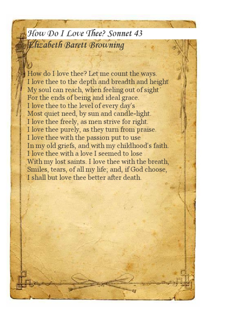 Sonnet 43: How Do I Love Thee? | PDF