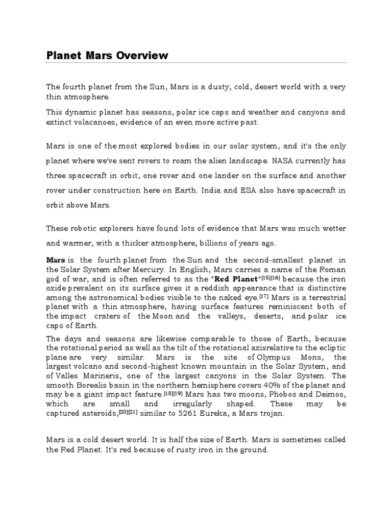 An In-Depth Look at the Planet Mars: From its Physical Features and ...