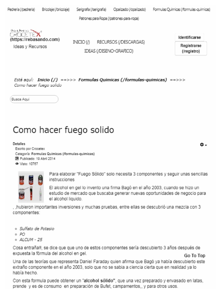 Como Hacer Fuego Solido | PDF