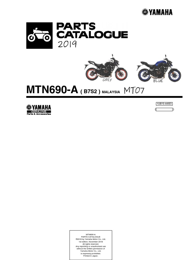 Parts Catalogue - Yamaha MT 07 | PDF | Screw | Engines