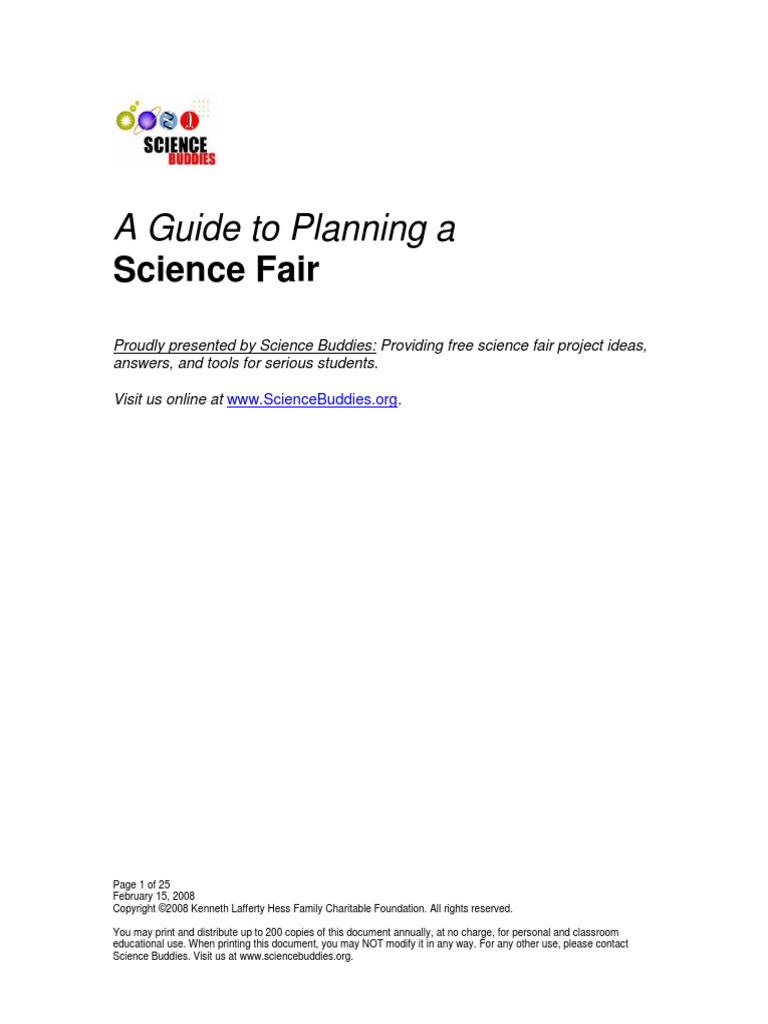 A Guide To Planning A: Science Fair | PDF | Teachers | Volunteering
