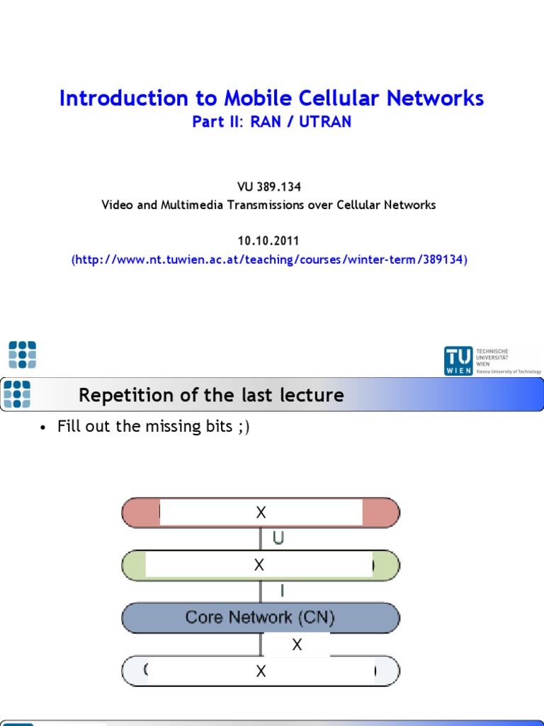Introduction To Mobile Cellular Networks: Part Ii: Ran / Utran | PDF | High Speed Packet Access ...