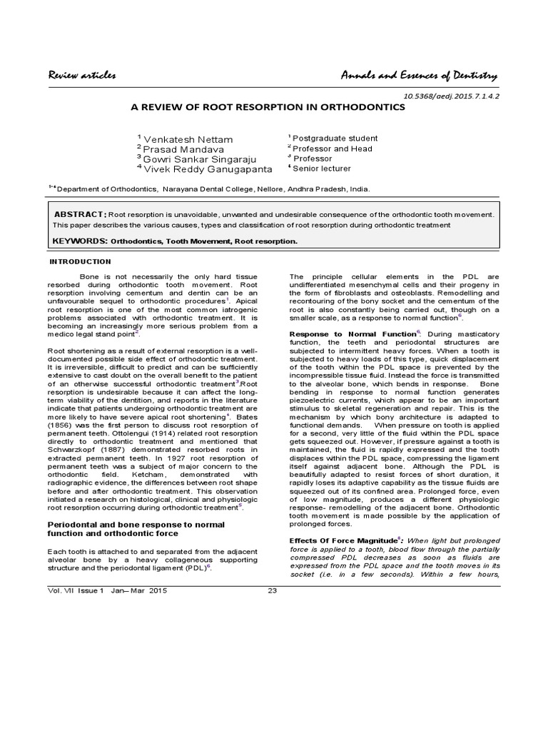 A Comprehensive Review of the Causes, Types and Classification of Root ...