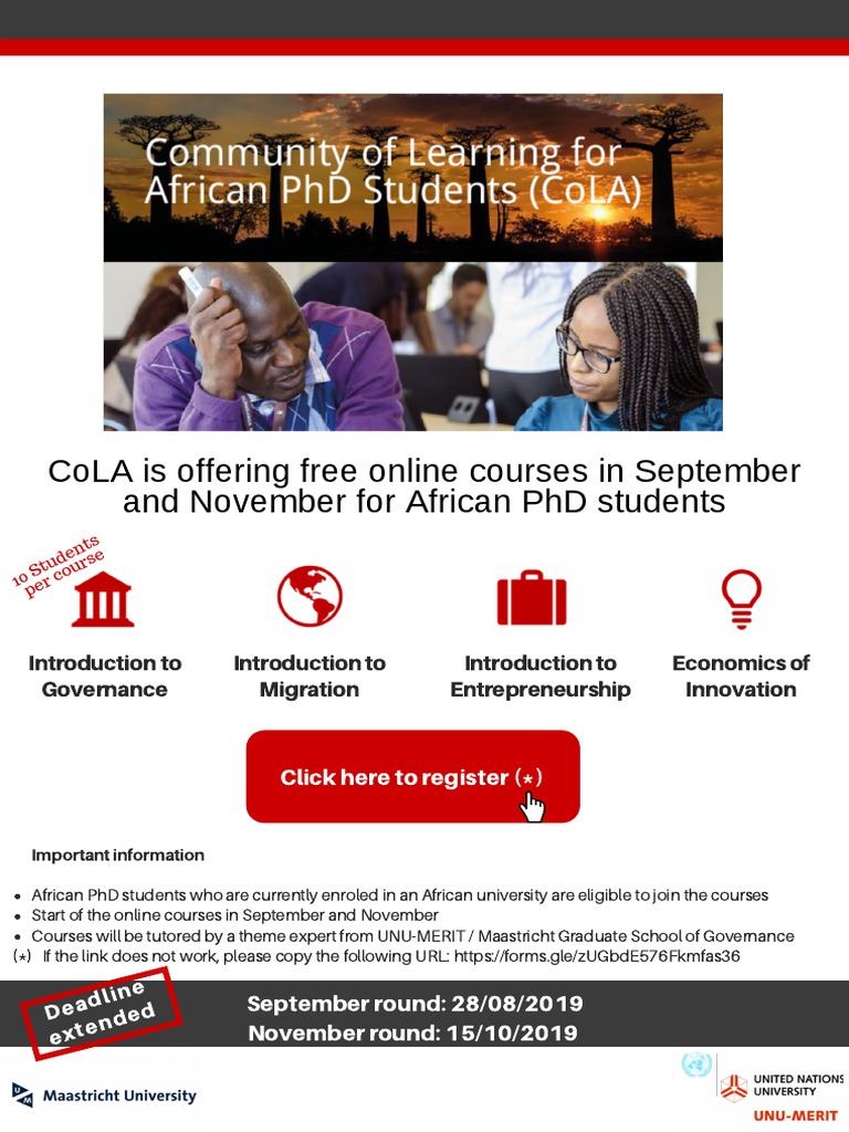 Free Online Courses For African PHD Students, Starting in September and ...