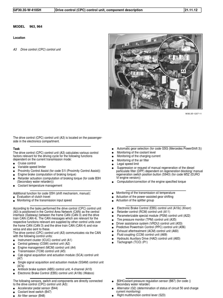 Drive Control (CPC) Control Unit, Component Description | PDF ...