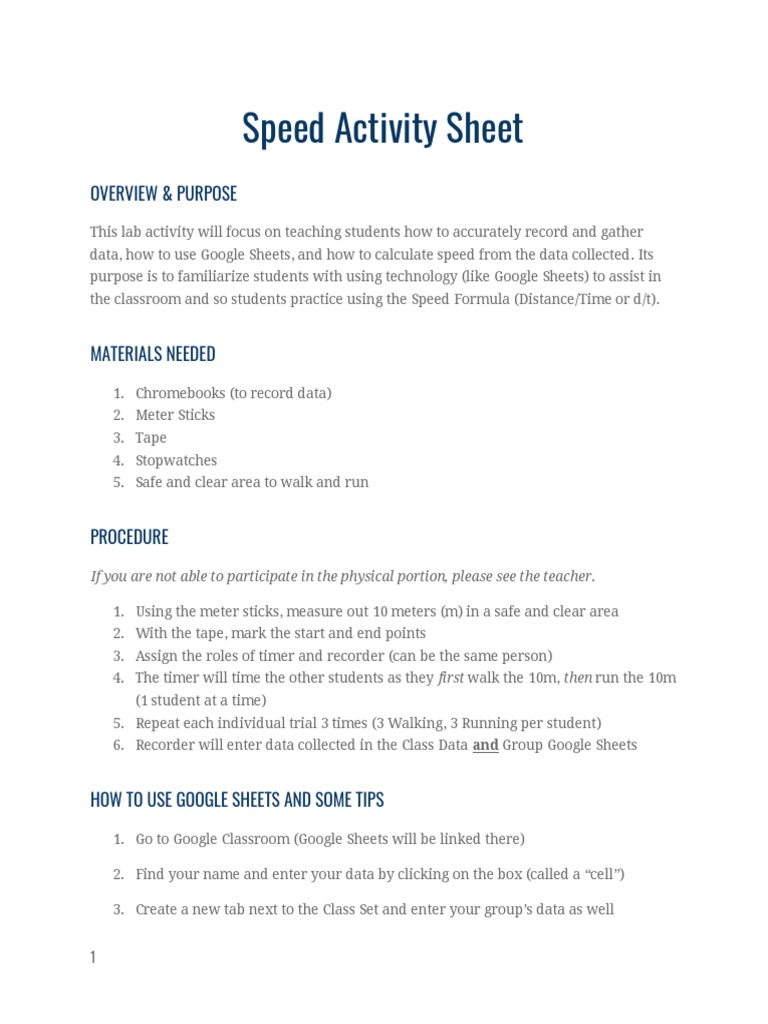 Speed Activity Sheet | PDF | Career & Growth | Teaching Methods & Materials