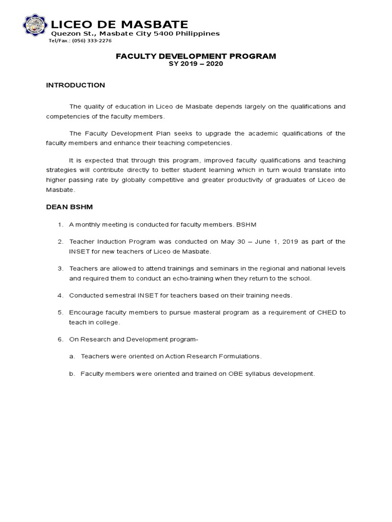 BSHM | PDF | Academic Degree | Teaching