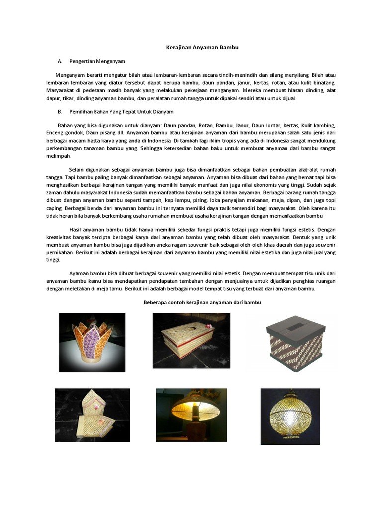 Modul TKB Kerajinan Ayaman Bambu | PDF