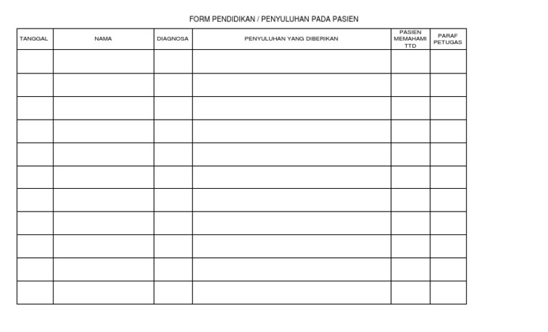 Form Pendidikan Atau Penyuluhan Pada Pasien | PDF