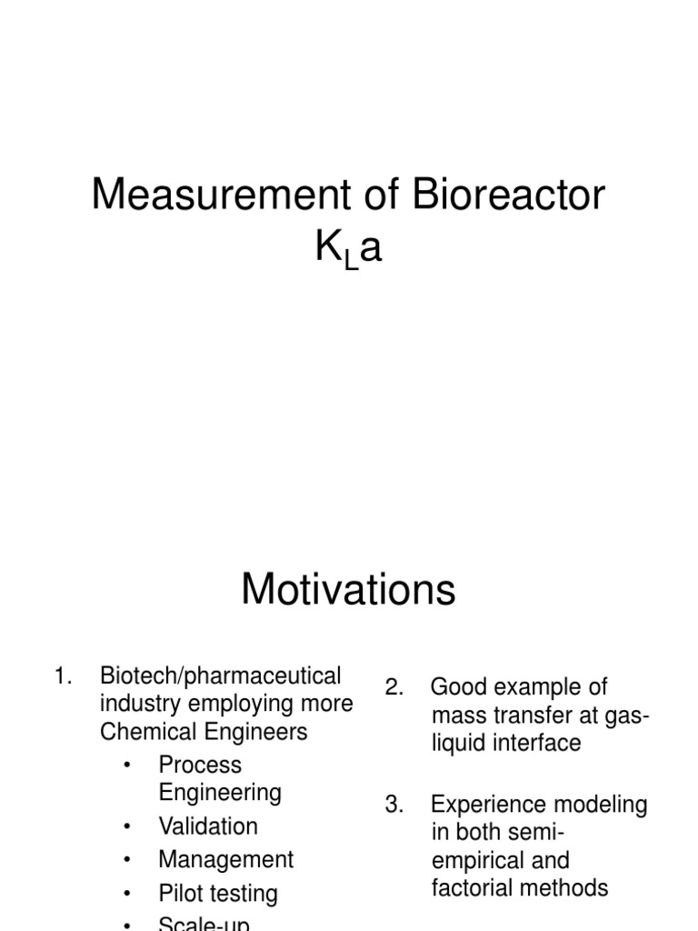 Measurement of Bioreactor K A | PDF | Oxygen | Biochemistry