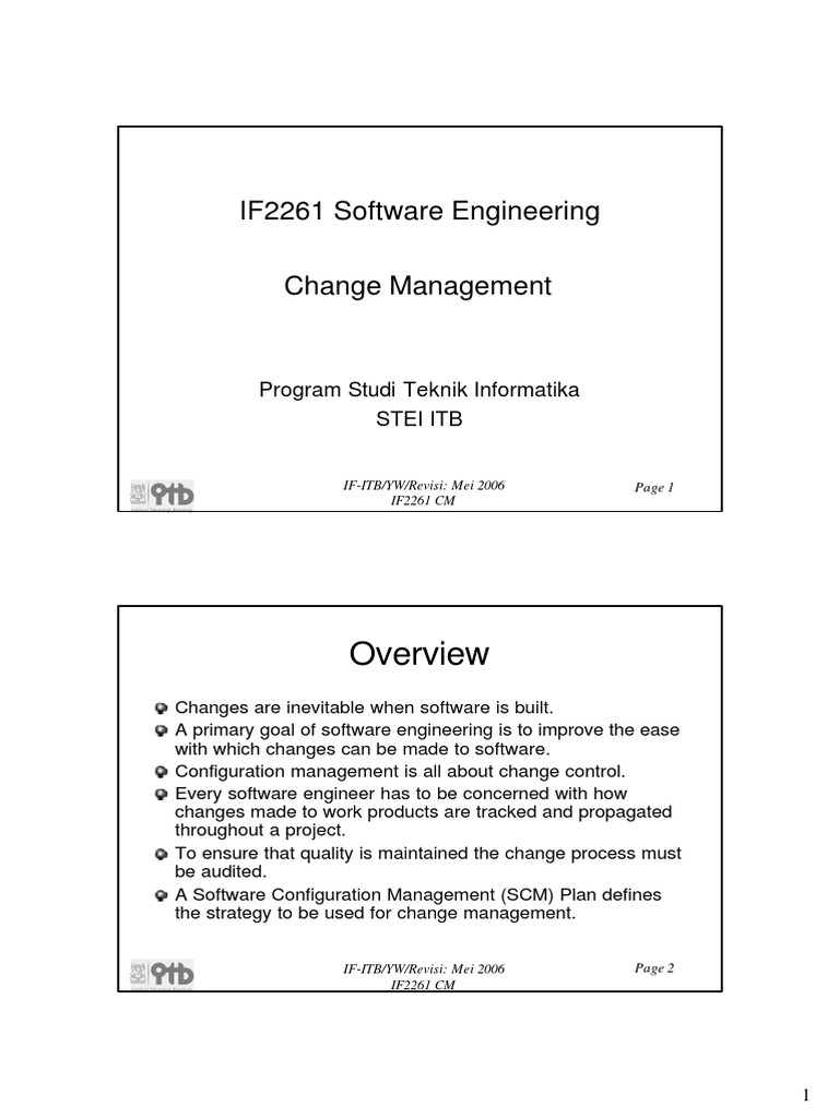 IF2261 Software Engineering: Program Studi Teknik Informatika Stei Itb | PDF | Version Control ...