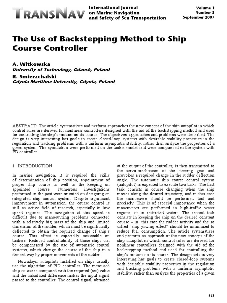 Backstepping Method For Control | PDF | Control Theory | Mathematical Model