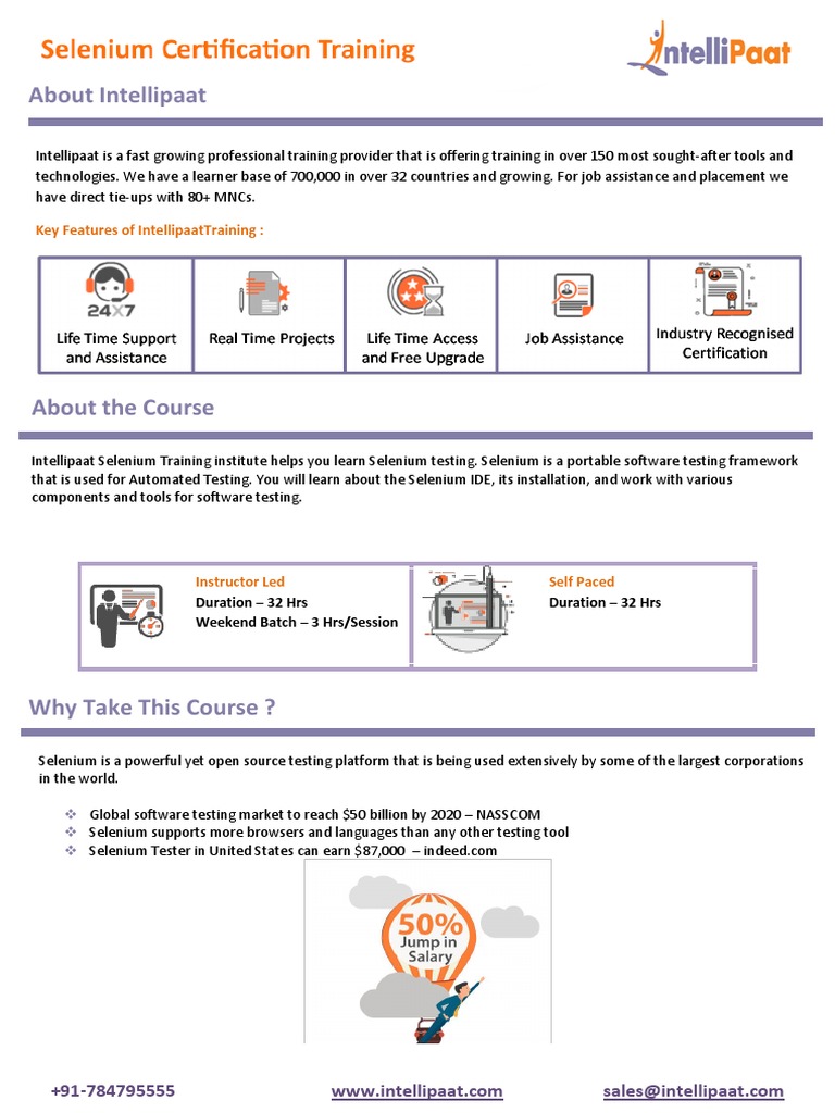 About Intellipaat Key Features Of Intellipaattraining Pdf Selenium Software Software