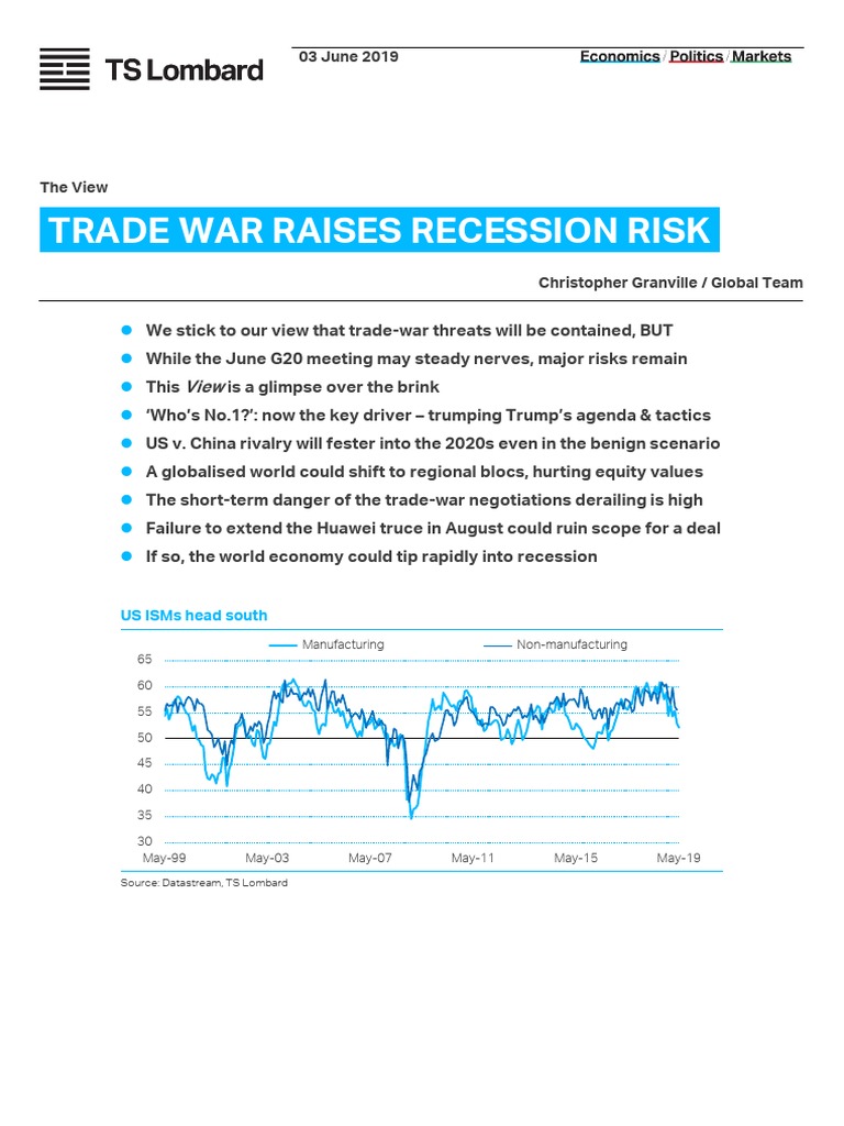 Trade War Raises Recession Risk (June 2019) | PDF | Fiscal Policy | Tariff