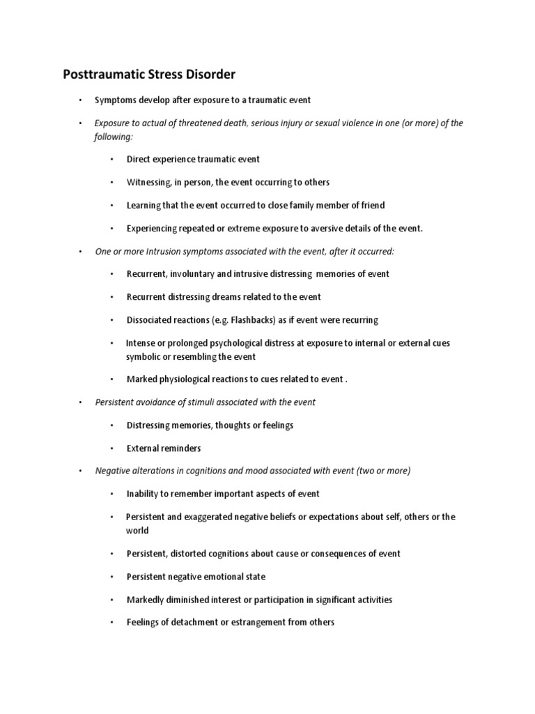 Post Traumatic Stress Disorder | PDF | Posttraumatic Stress Disorder ...