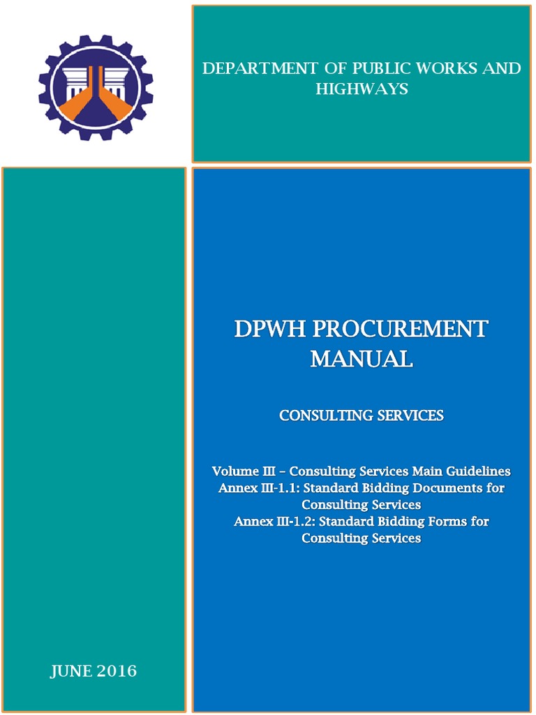 DPWH Procurement Manual - Volume III | PDF | Specification (Technical ...