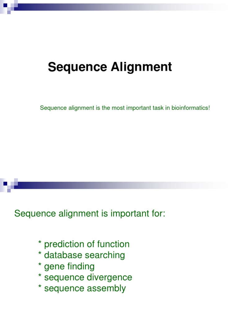 Sequence Alignment: Sequence Alignment Is The Most Important Task in Bioinformatics! | Download ...