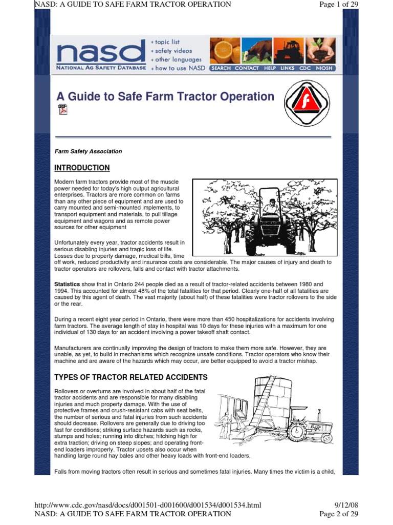 A Guide To Safe Farm Tractor Operation | PDF | Tractor | Loader (Equipment)