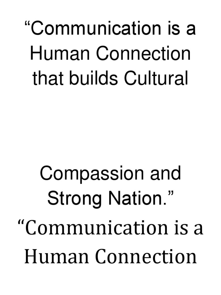 "Communication Is A Human Connection That Builds Cultural | PDF ...