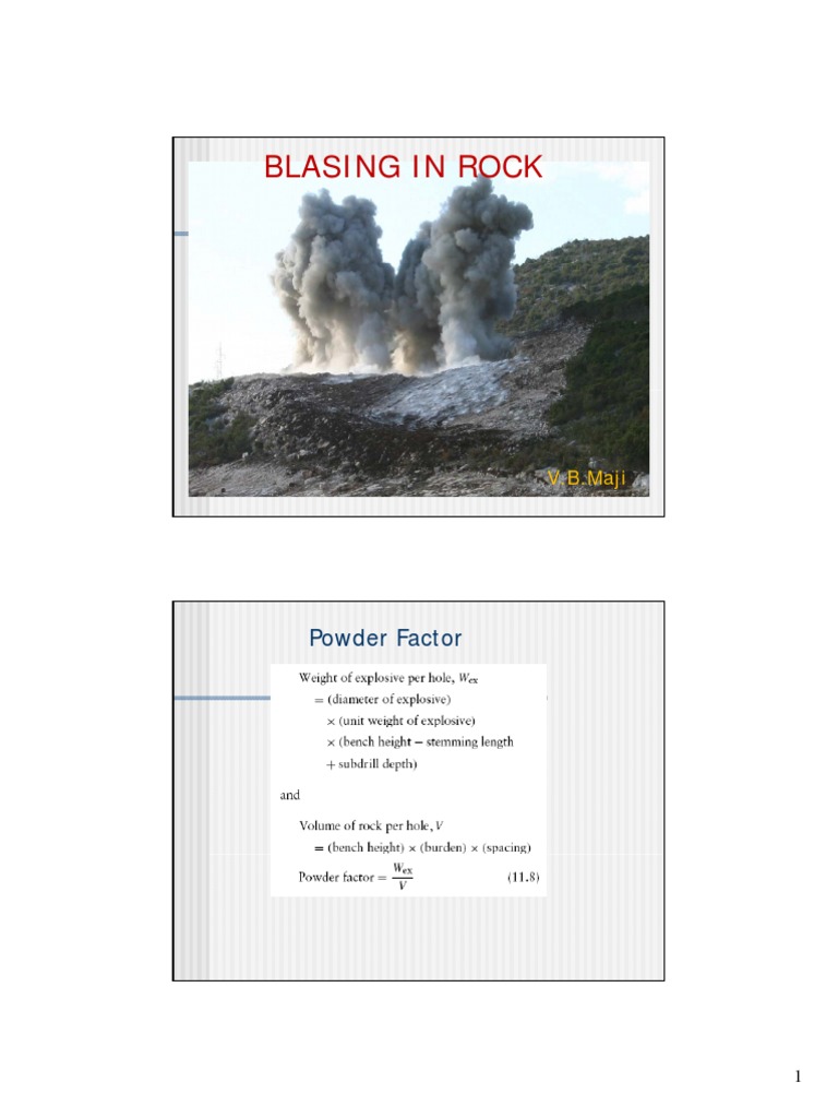 Blasing in Rock: Powder Factor | PDF | Physical Sciences | Classical ...