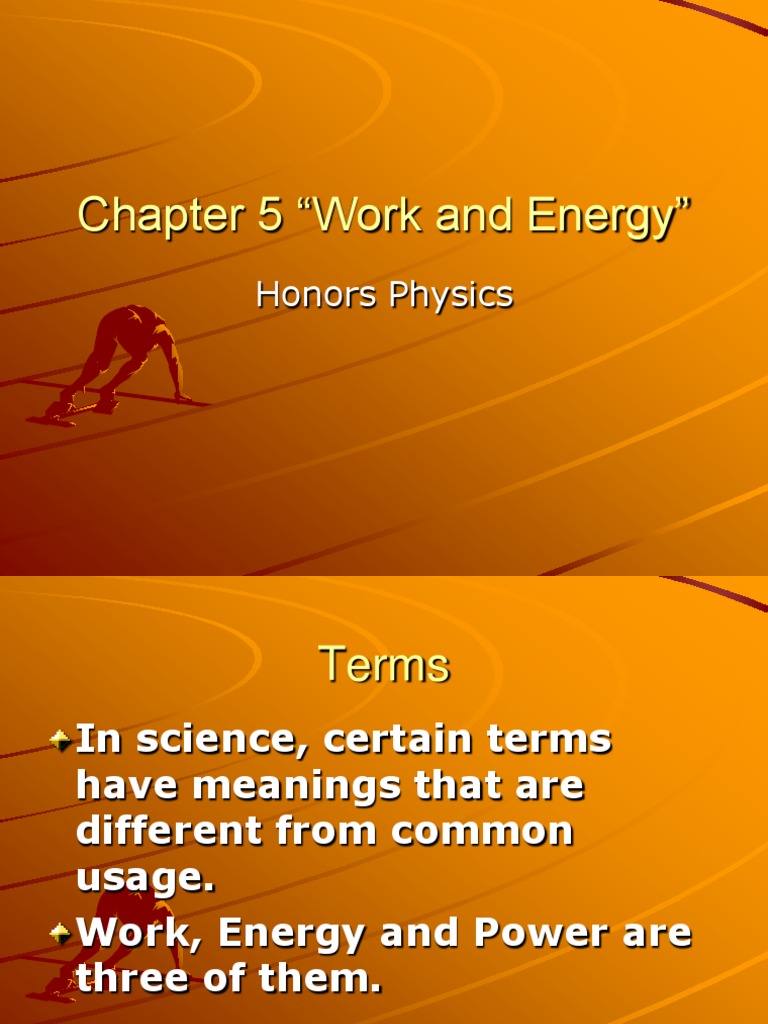 Chapter 5 "Work and Energy": Honors Physics | PDF | Potential Energy ...