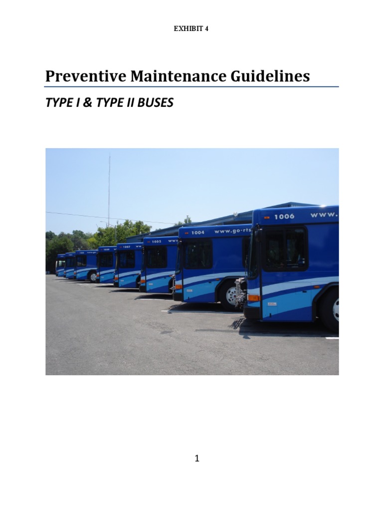 RTS Preventive Maintenance Guidelines for Buses | PDF | Tire | Diesel ...