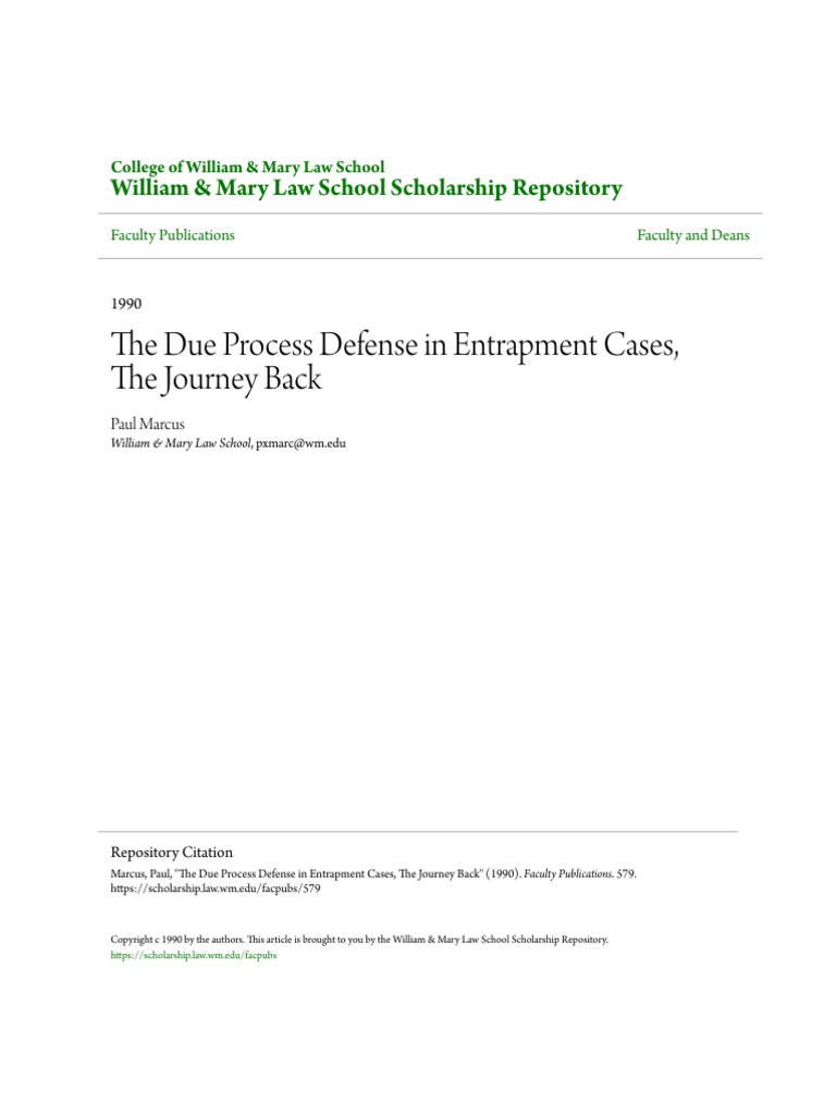 The Due Process Defense in Entrapment Cases The Journey Back | PDF ...
