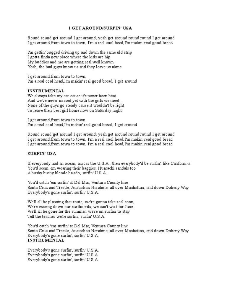 Beach Boys Medley Lyrics Analysis | PDF