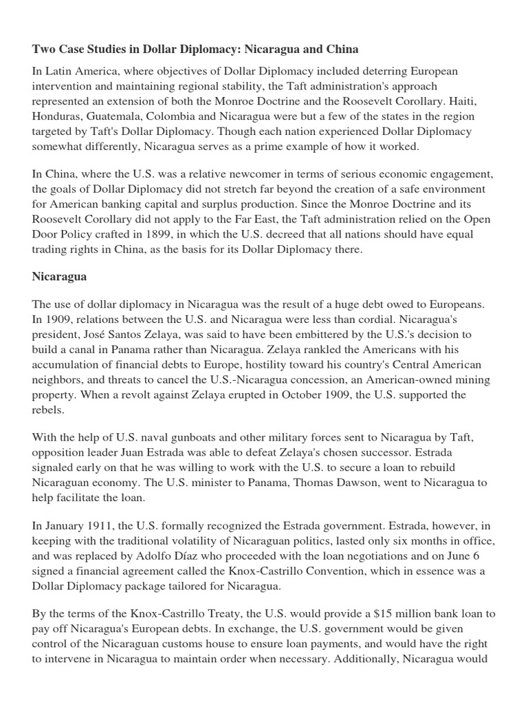 American Civ Two Case Studies in Dollar Diplomacy (Not Summarised Yet ...