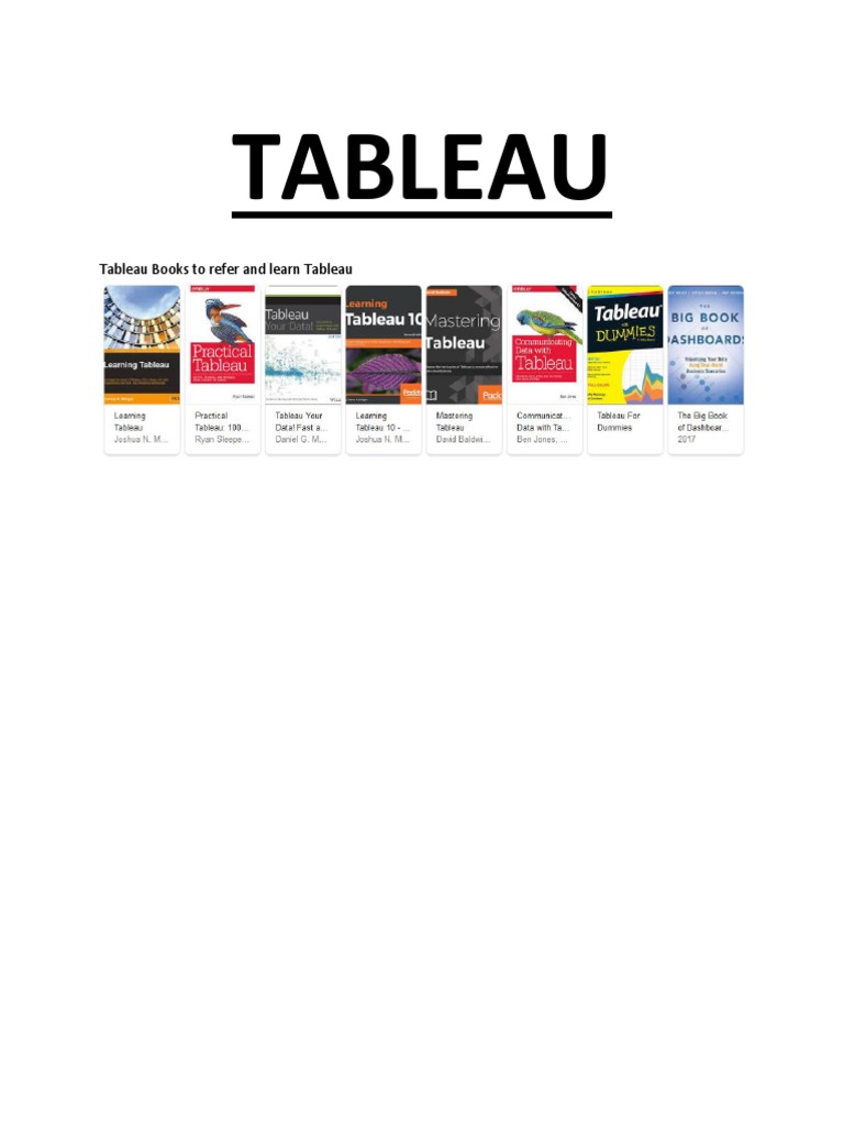 The Big Tableau List | PDF