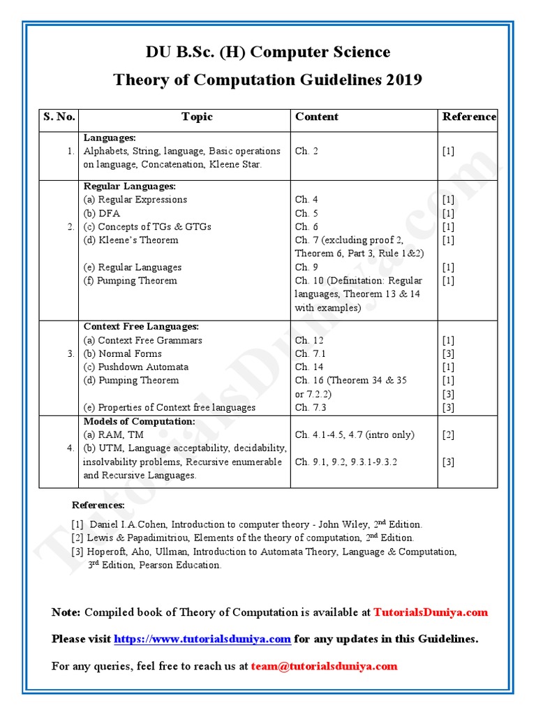 Theory of Computation Guidelines and Practical List - TutorialsDuniya | PDF | Theory Of ...