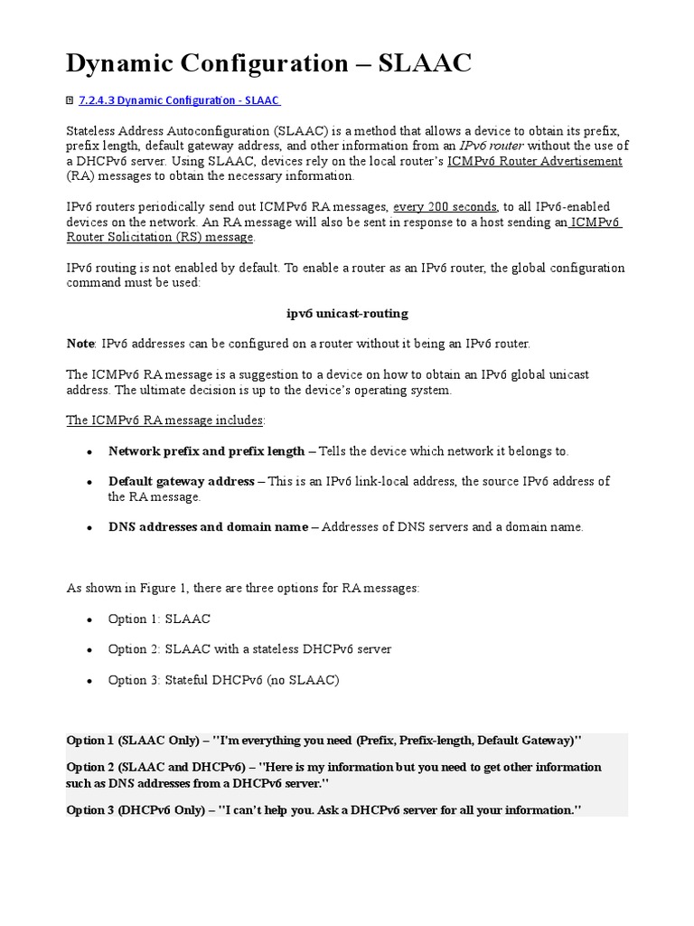 SLAAC and DHCPv6 | PDF | I Pv6 | Ip Address