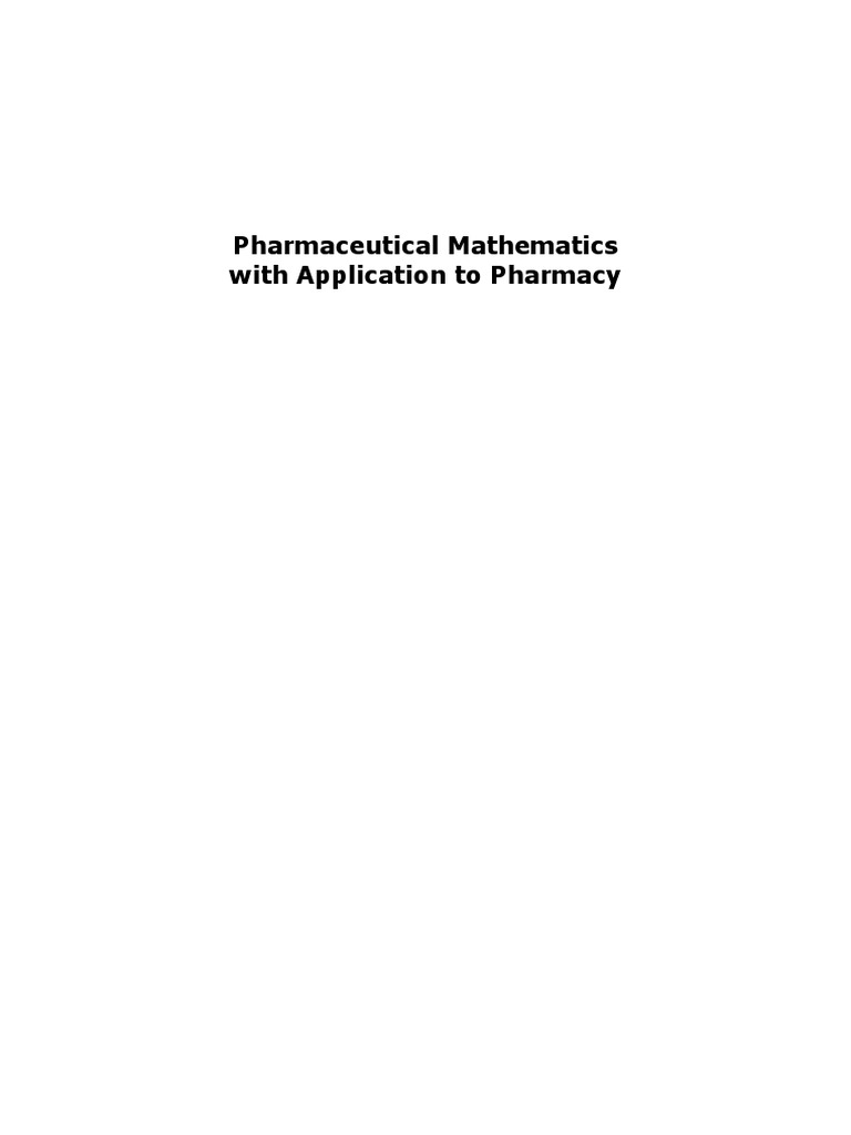 Gowda Pharmaceutical Mathematics-Contents | PDF | Derivative | Matrix ...
