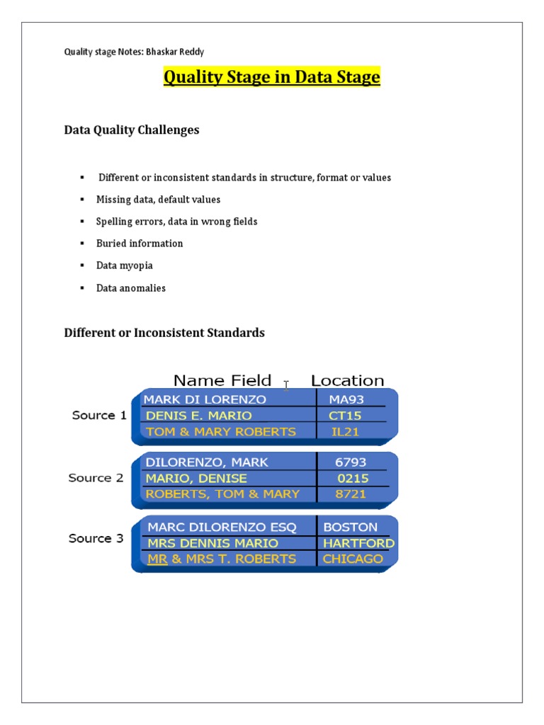 Quality Stage Guide | PDF | Parsing | Areas Of Computer Science