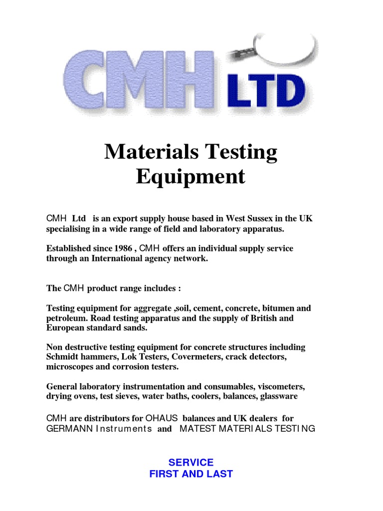 CMH Ltd Catalogue: Materials Testing Equipment for Aggregates, Soil ...