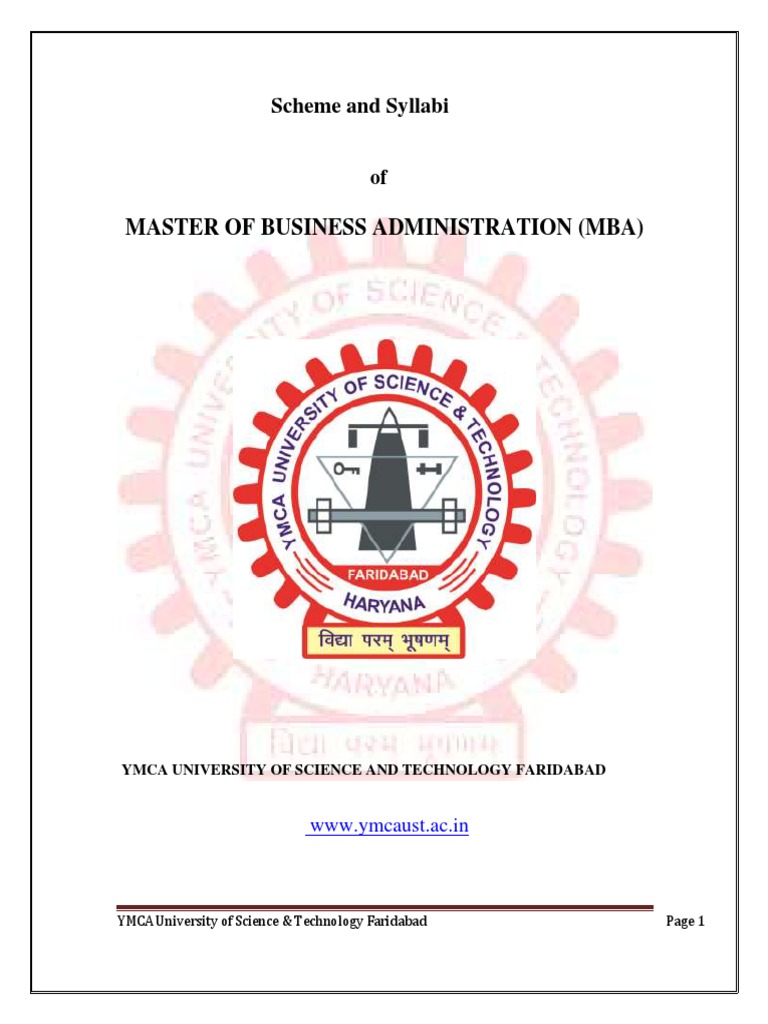 Master of Business Administration (Mba) : Scheme and Syllabi | PDF ...