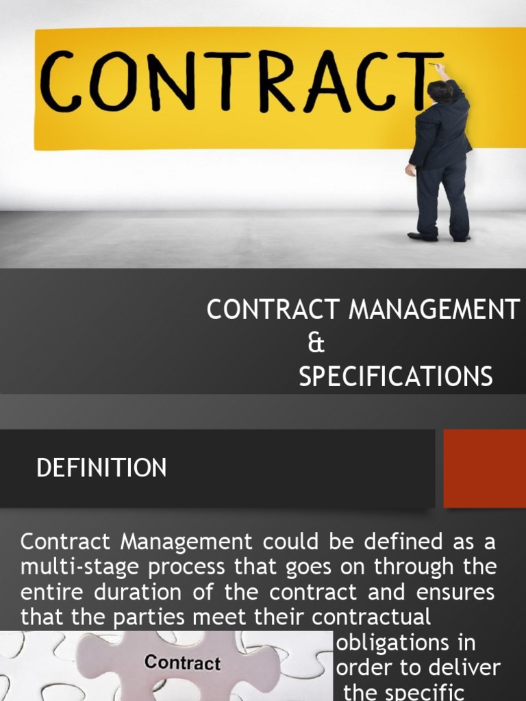 Contract Management & Specifications | PDF | Specification (Technical ...