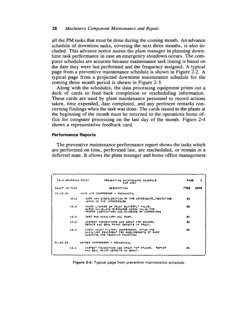 Machinery Component Maintenance and Repair: Performance Reports | PDF