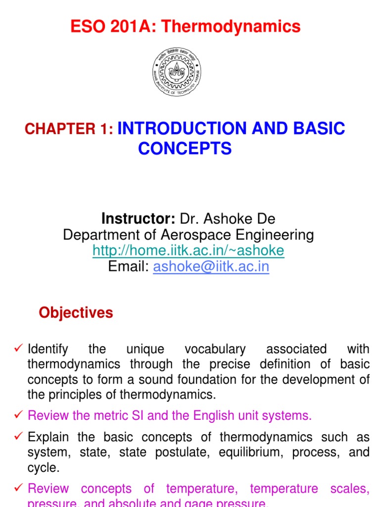 ESO 201A: Thermodynamics: Introduction and Basic Concepts | Download Free PDF | Temperature ...