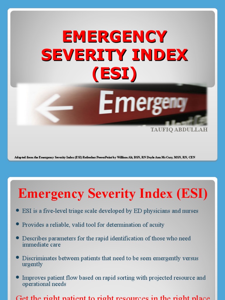 ESI Triage Scale Explained | PDF | Health Care | Clinical Medicine