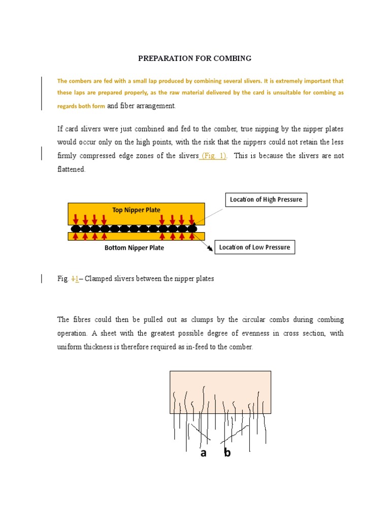 Preparation For Combing: Top Nipper Plate | PDF | Mechanical Engineering | Nature